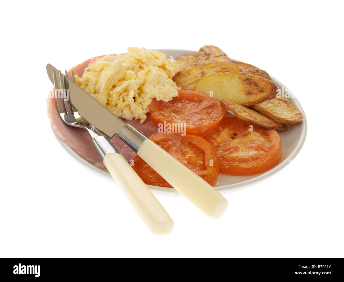 Fresh Authentic Full Cooked English Breakfast Isolated Against A White ...