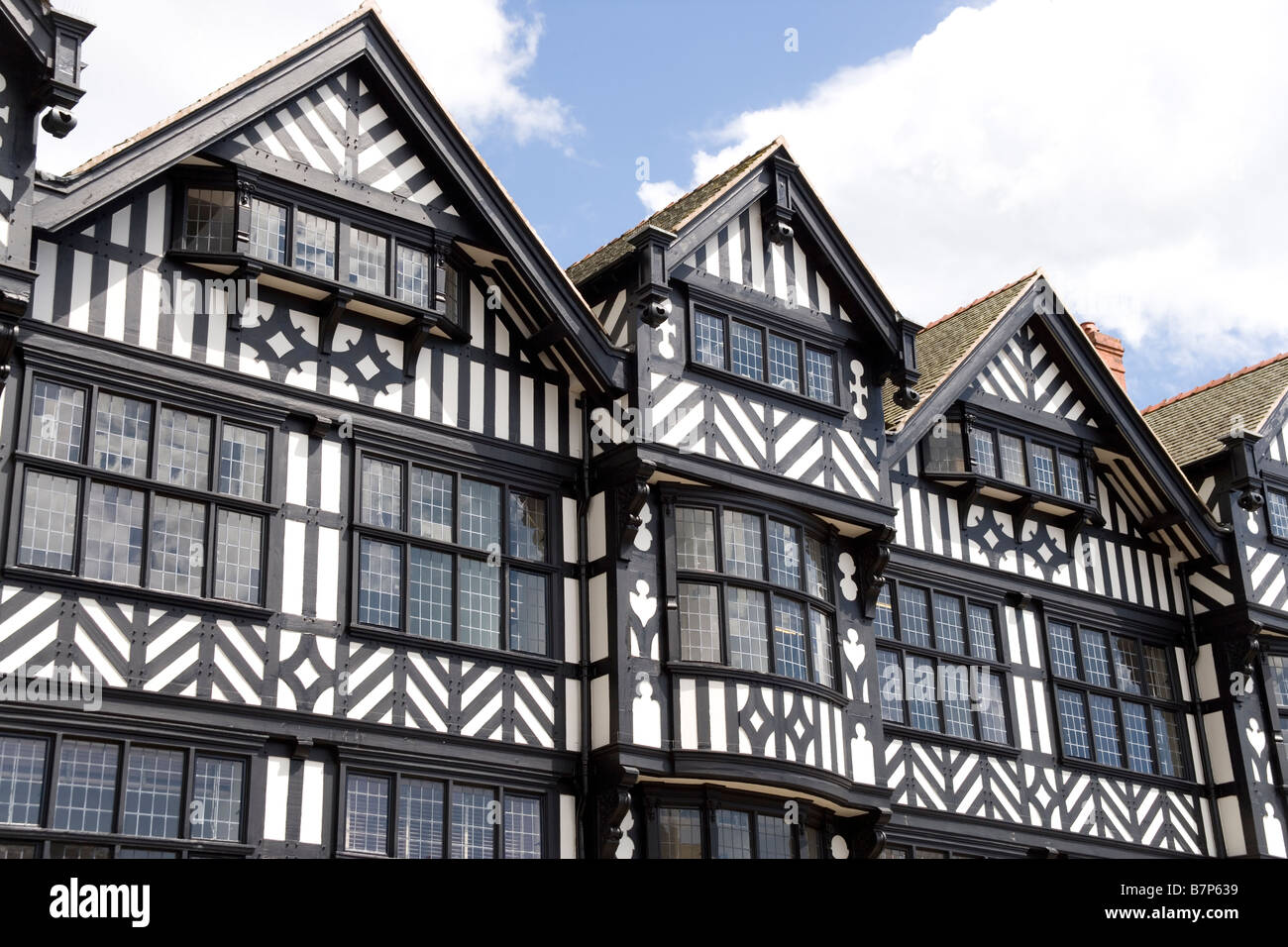 Old Half Timbered buildings on Eastgate from the Rows in the centre of ...