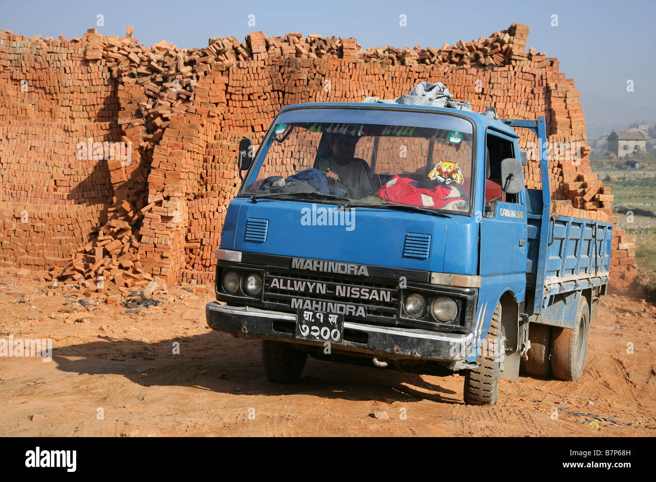 Van loaded with hand made bricks Nepal Stock Photo - Alamy