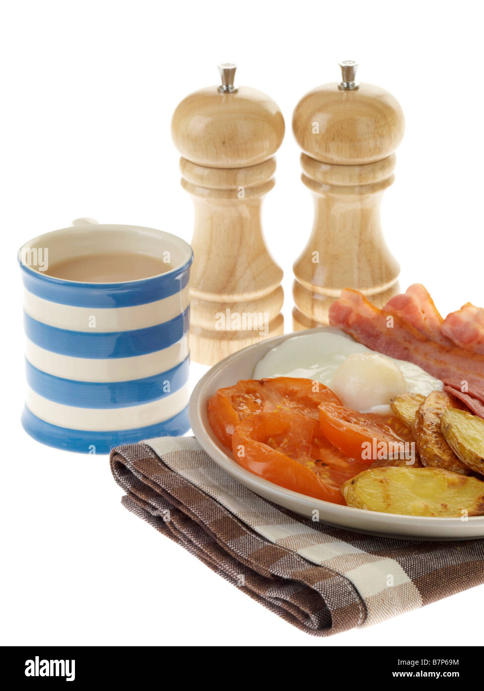 Fresh Authentic Full Cooked English Breakfast Isolated Against A White ...