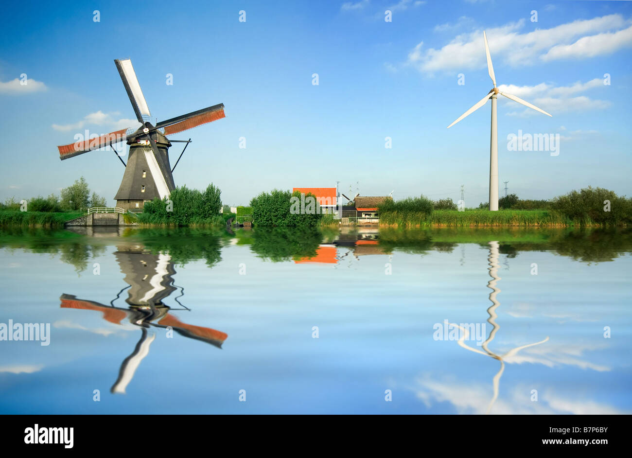 Modern Windmill In Water