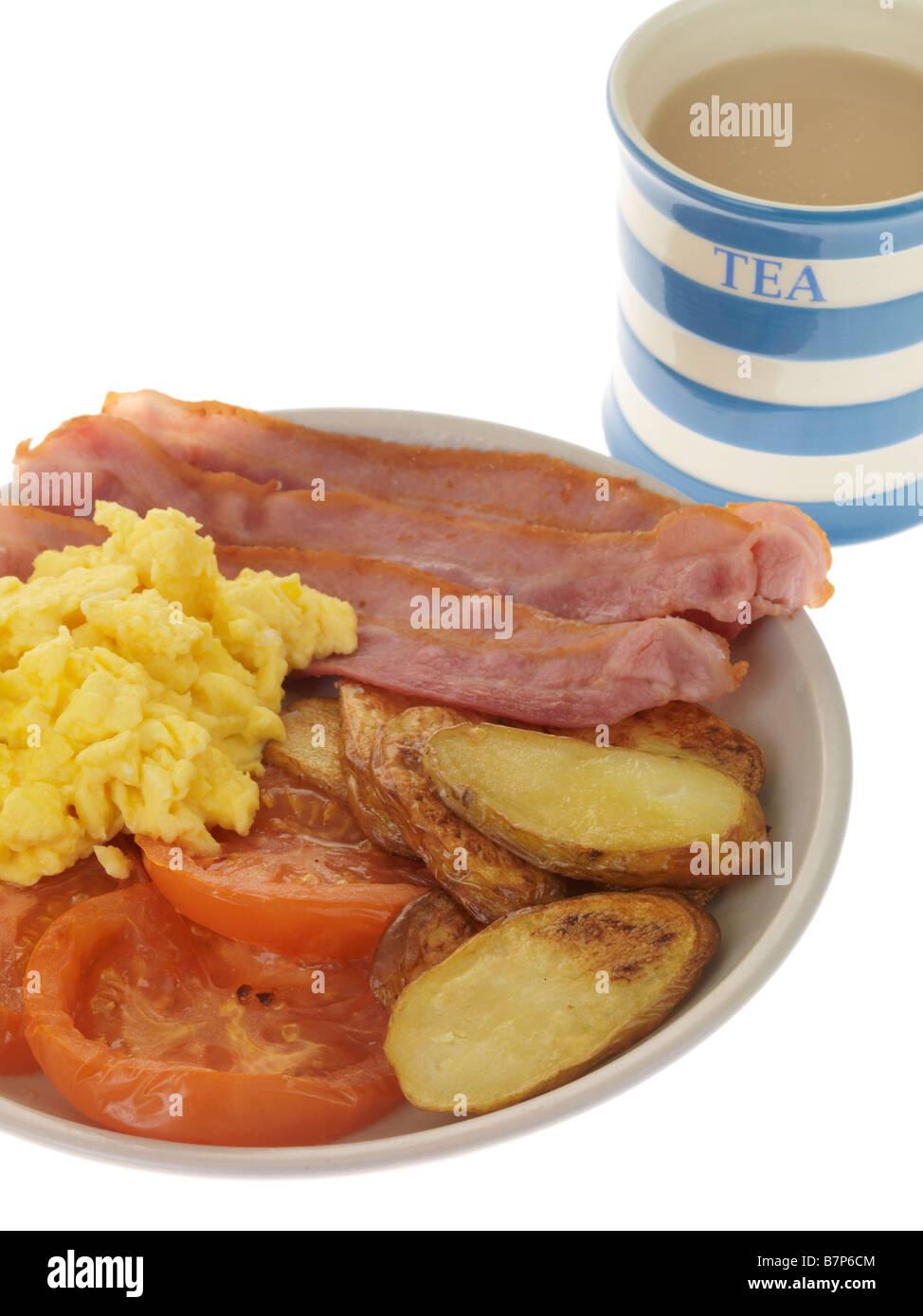 Fresh Authentic Full Cooked English Breakfast Isolated Against A White ...
