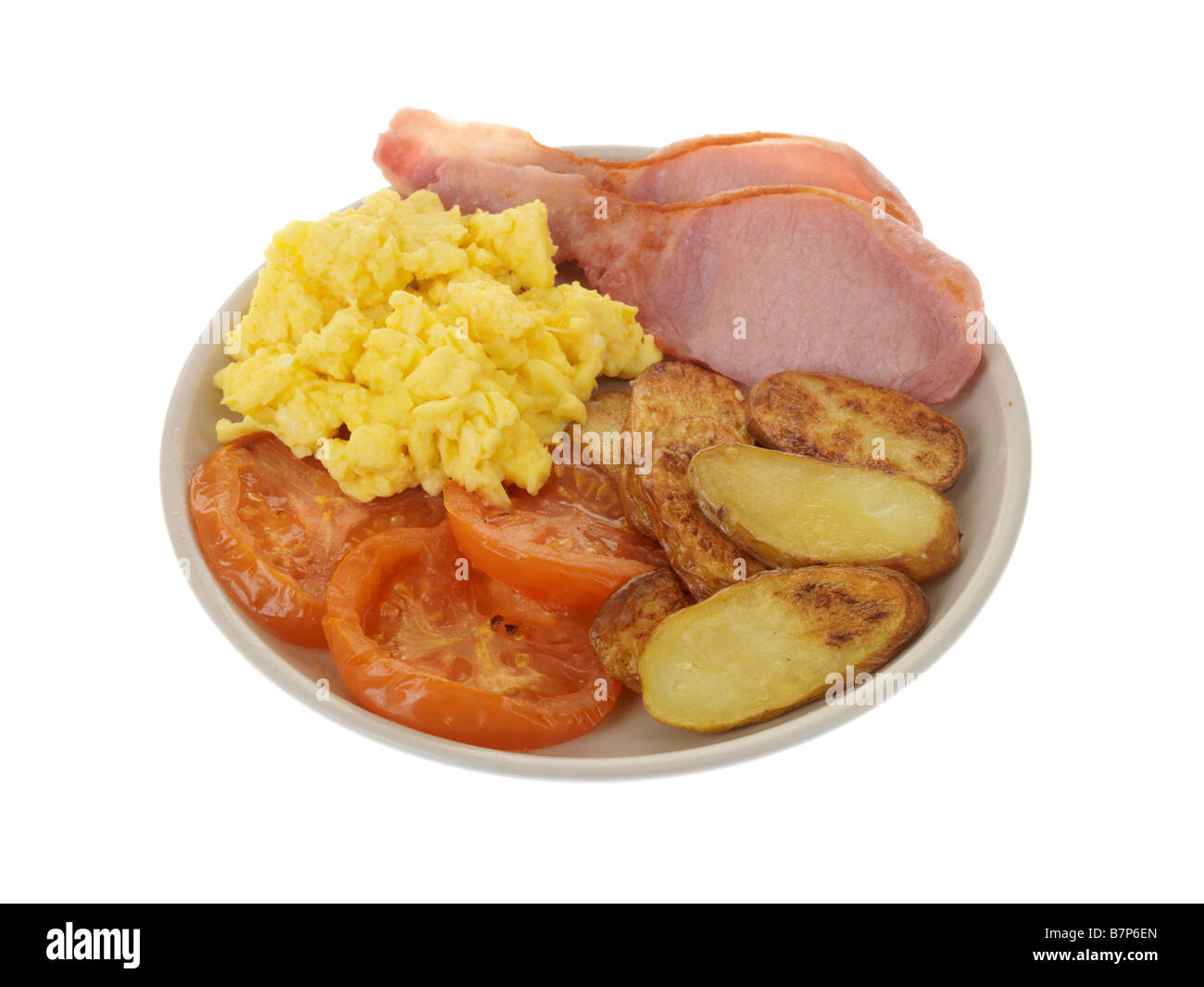 Fresh Authentic Full Cooked English Breakfast Isolated Against A White ...