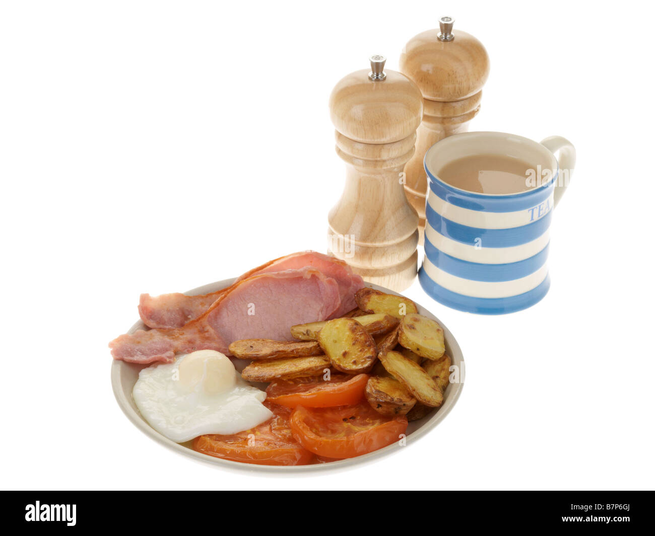 Fresh Authentic Full Cooked English Breakfast Isolated Against A White ...