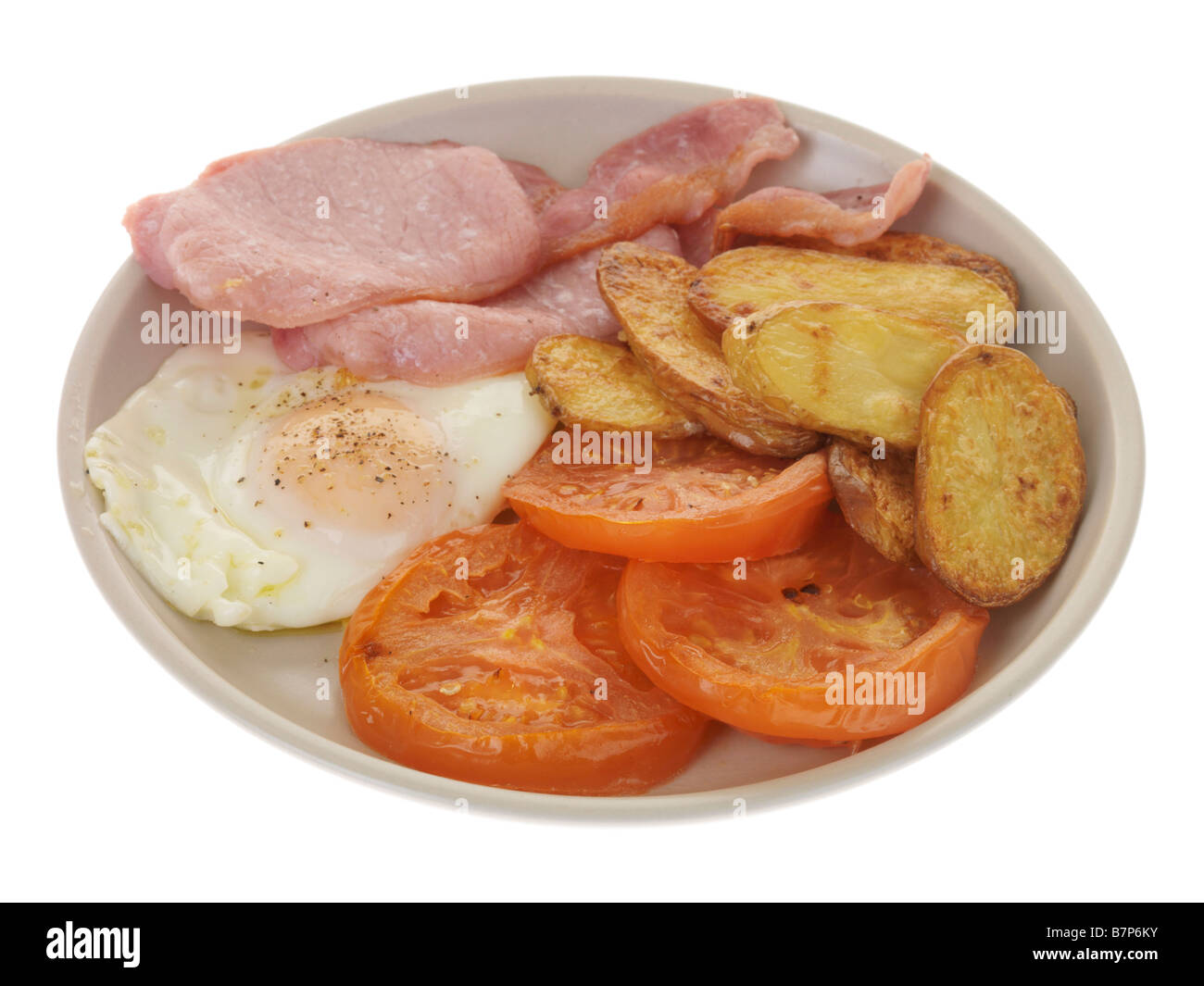 Cooked Breakfast with Bacon and Egg Stock Photo - Alamy