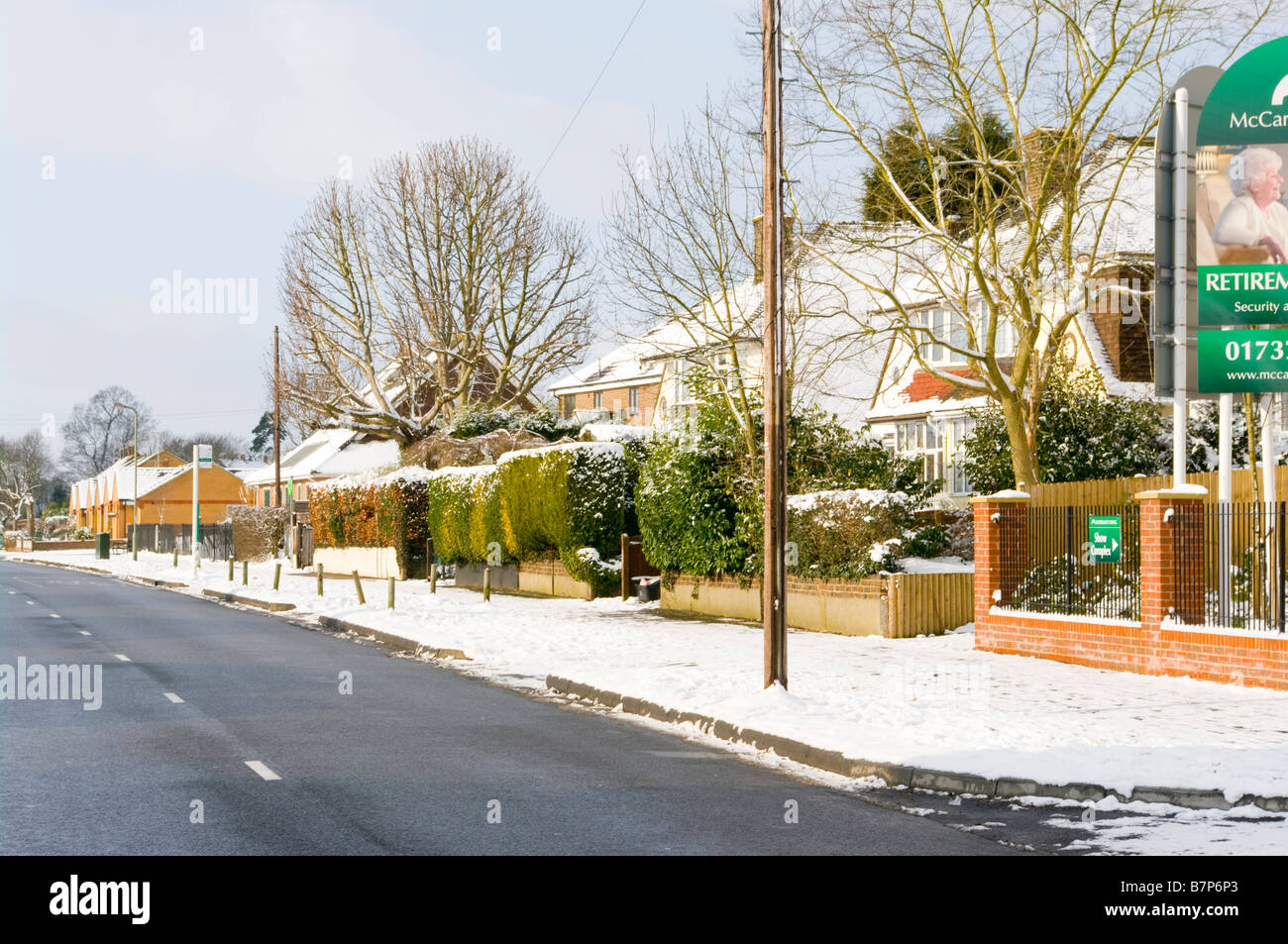 Residential gritted clear cleared road street Prices Lane In The Snow ...