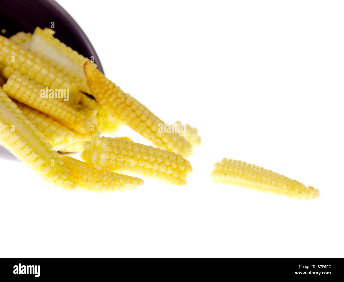 Fresh Healthy Baby Corn Isolated Against A White Background With No ...