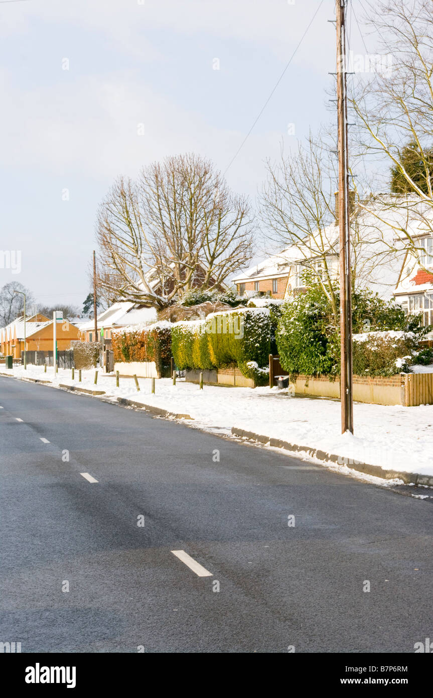 Residential gritted clear cleared road street Prices Lane In The Snow ...