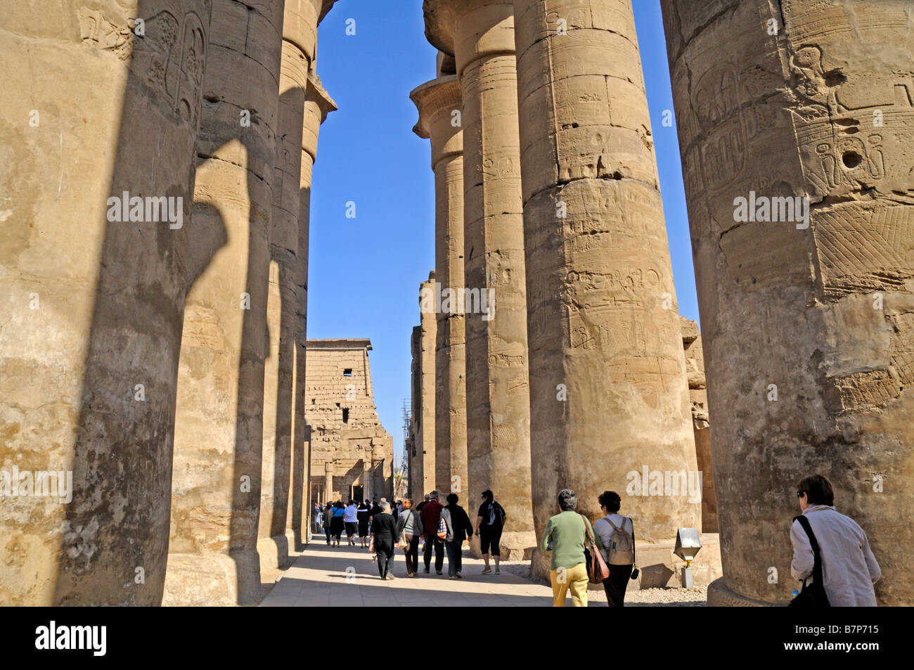 The Hypostyle Hall in the Temple Complex at Luxor in Egypt Stock Photo ...