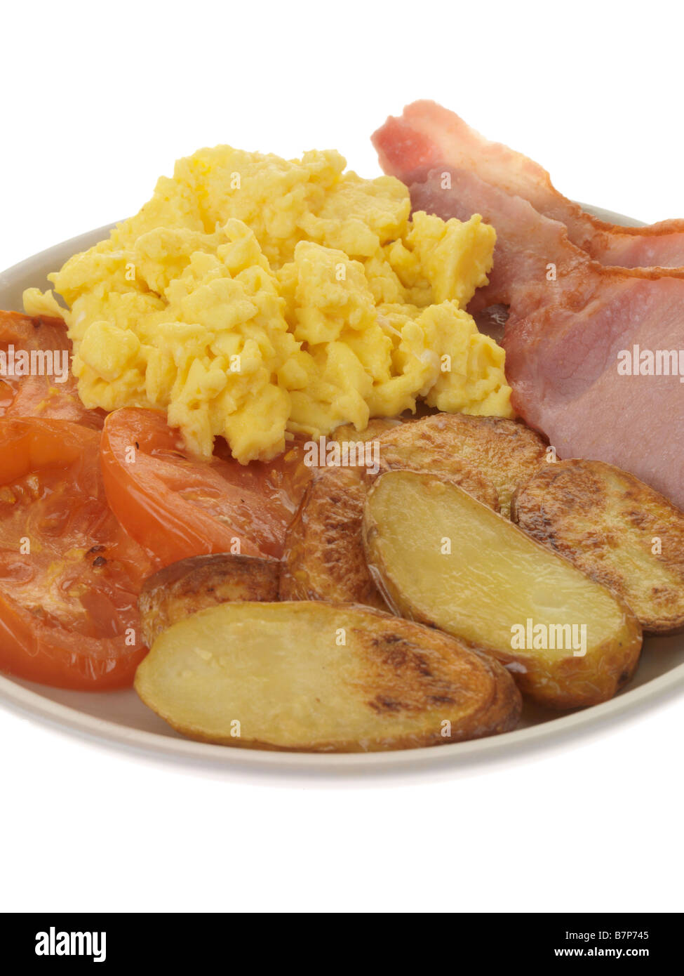 Cooked Breakfast with Bacon and Egg Stock Photo - Alamy