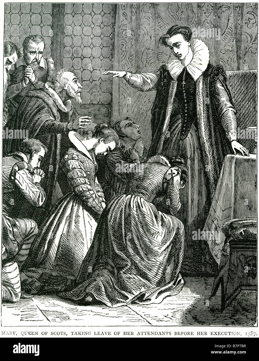 Mary Queen Scots leave Attendants Execution 1587 goodbye leaving ...