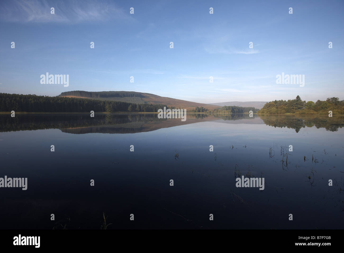 Catcleugh reservoir the Cheviots Northumberland National Park England ...