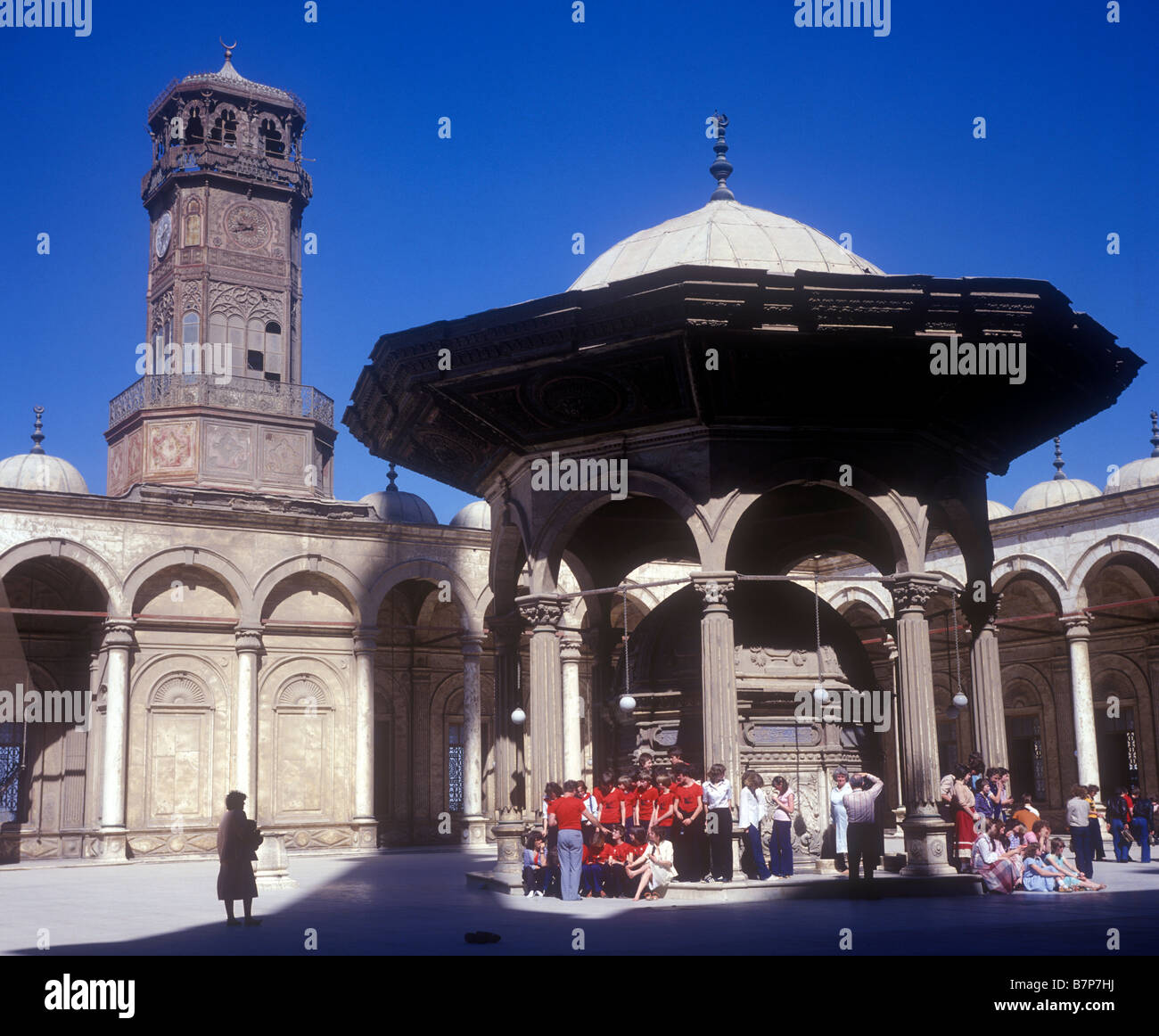 Courtyard of The Muhammad Ali Pasha or Alabaster Mosque in Cairo Stock ...