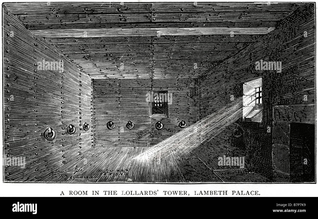 Room Lollard's Tower Lambeth Palace prison River Thames shackles Stock ...
