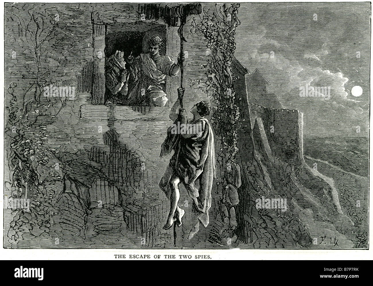Escape two spies climbing rope house people cliff building window climb ...