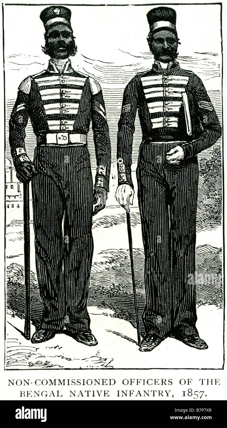 NCO non-commissioned officer Bengal Native Infantry 1857 traditional ...