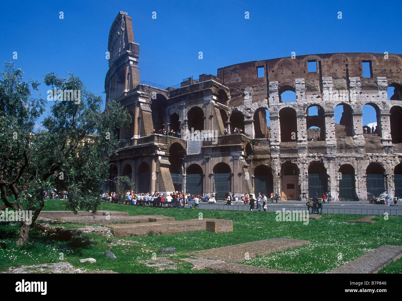 Rome - Remains of the impressive ancient Roman Colosseum (AD72-80 Stock ...