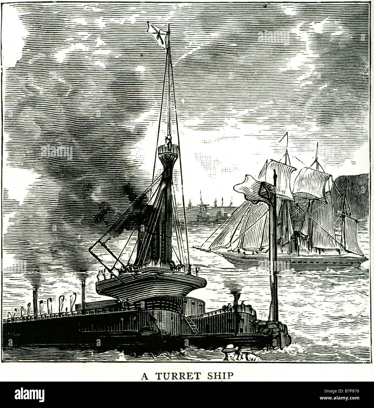 Turret ship War vessel warship revolving turret turntable-mounted ...