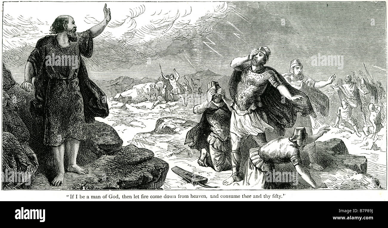 man god fire heaven consume fifty II Kings i 10 God Jesus bible holy ...