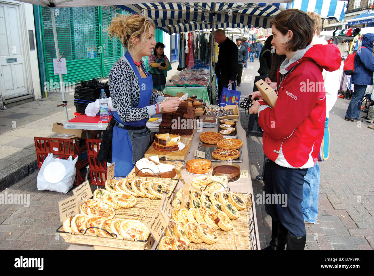 Pastry Stall on Broadway Market London Stock Photo - Alamy