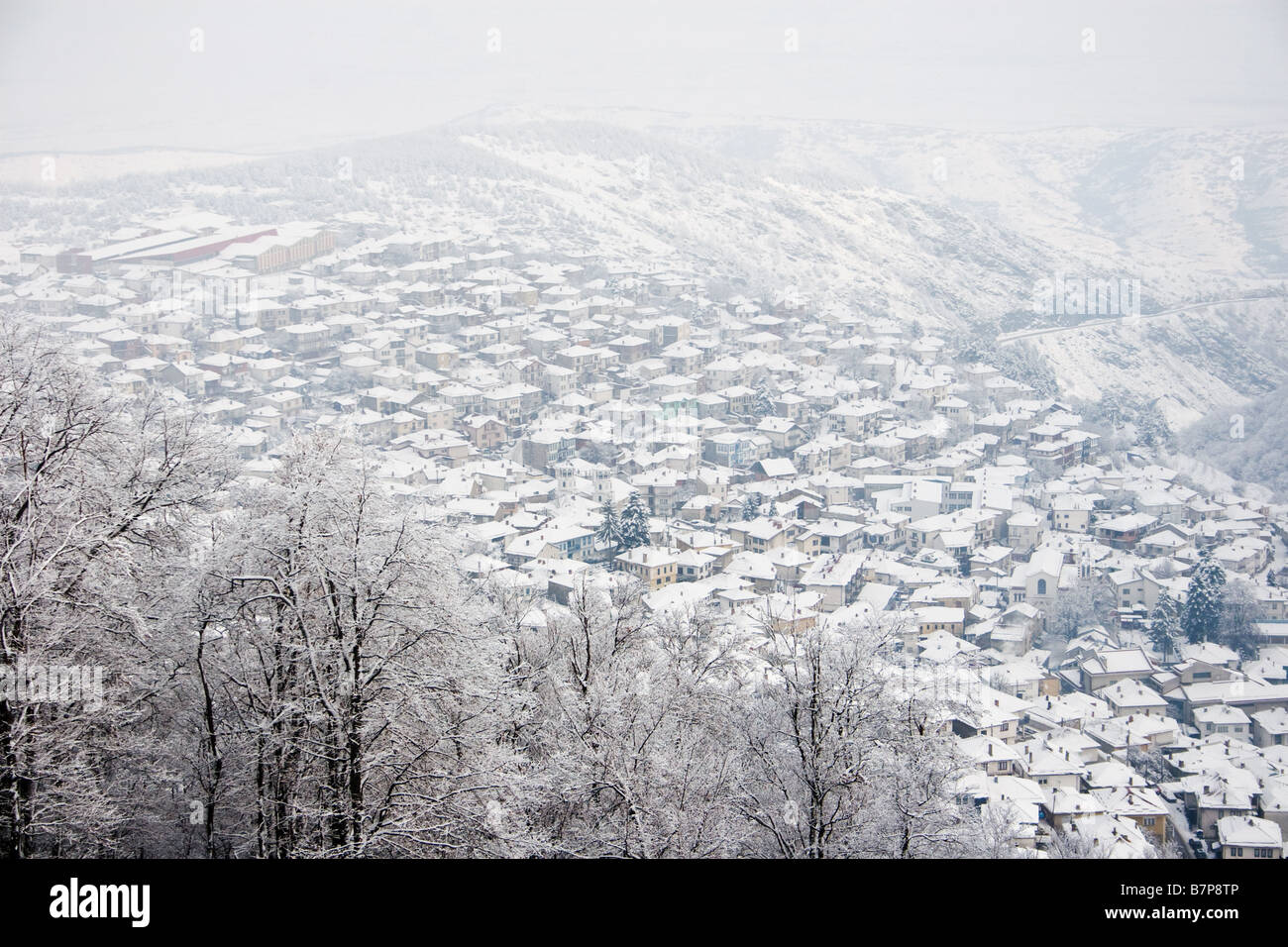 birds view of the town Krushevo Macedonia Stock Photo - Alamy
