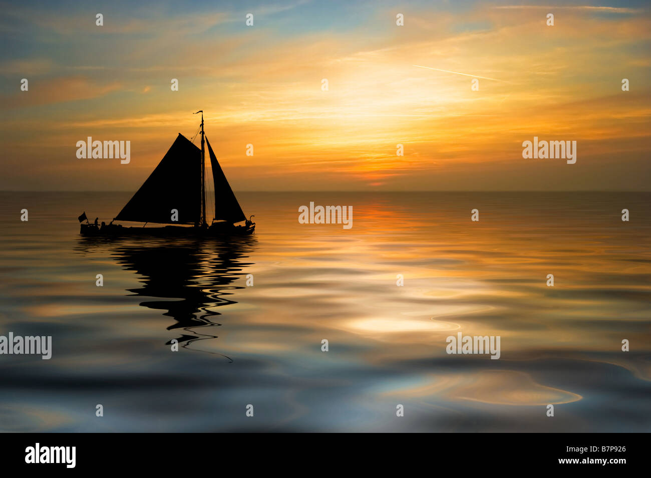 sailing in the sunset Stock Photo - Alamy