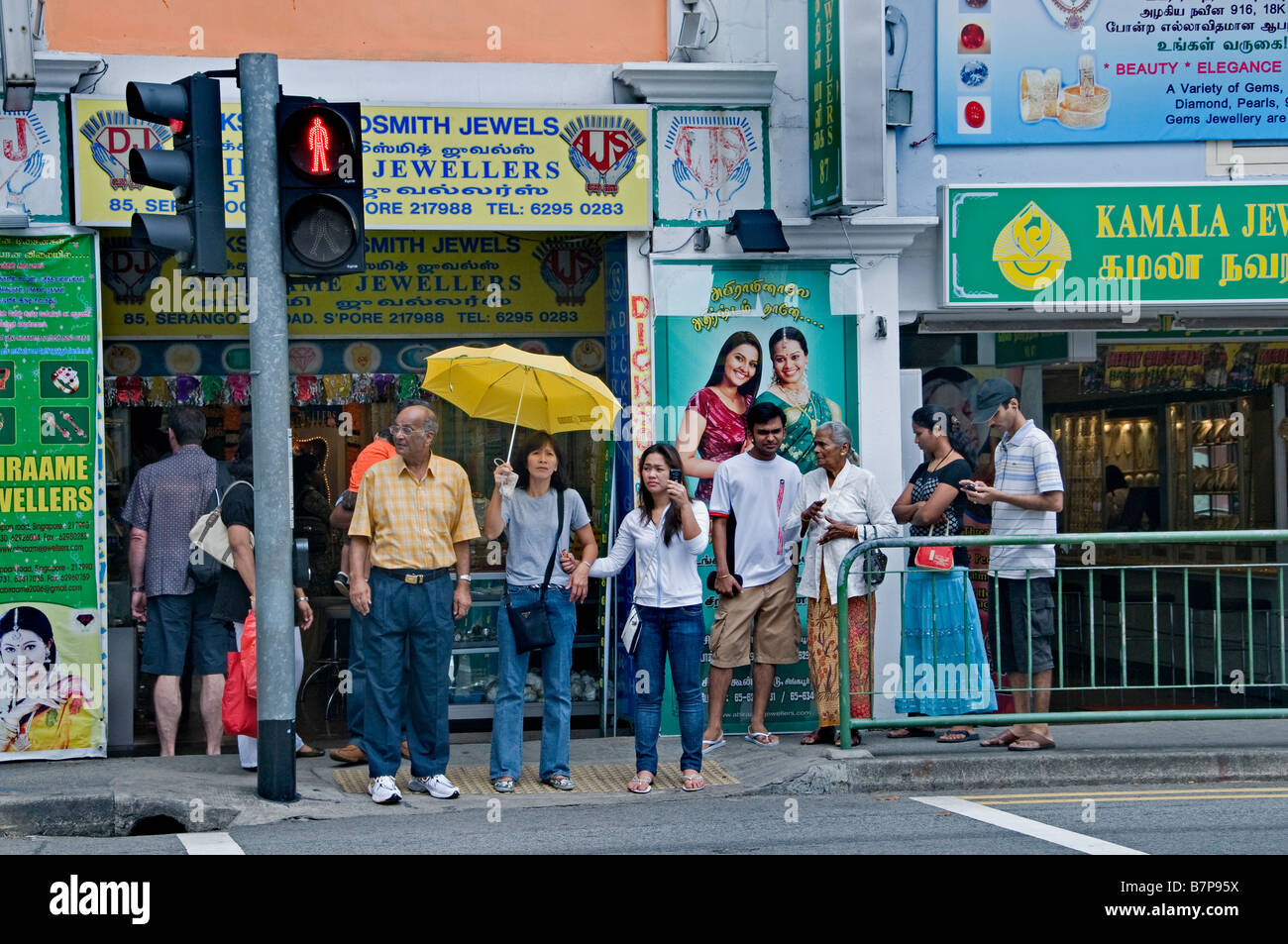 Little India indian Singapore people man woman Stock Photo, Royalty ...