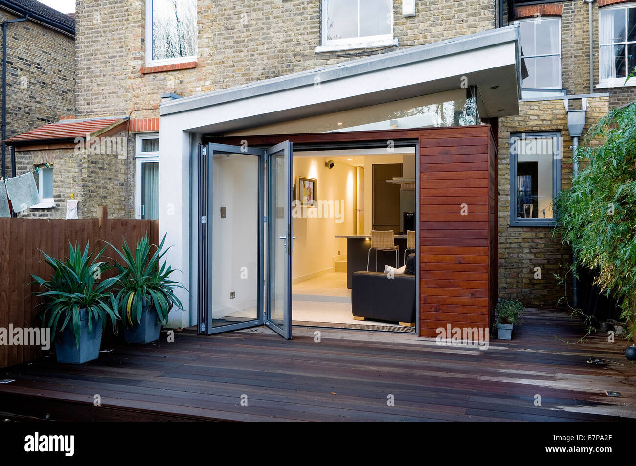 Modern house exterior french windows hi-res stock photography and ...