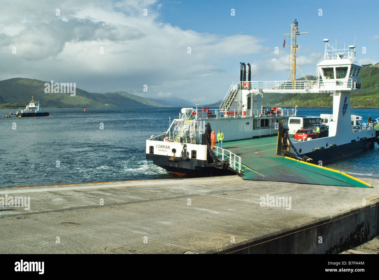 The Corran Ferry crossing Loch Linnhie near Fort William Scotland Stock ...