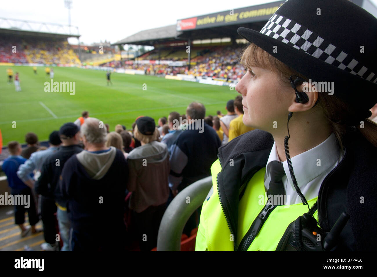 Football stadium pitch and fans hi-res stock photography and images - Alamy