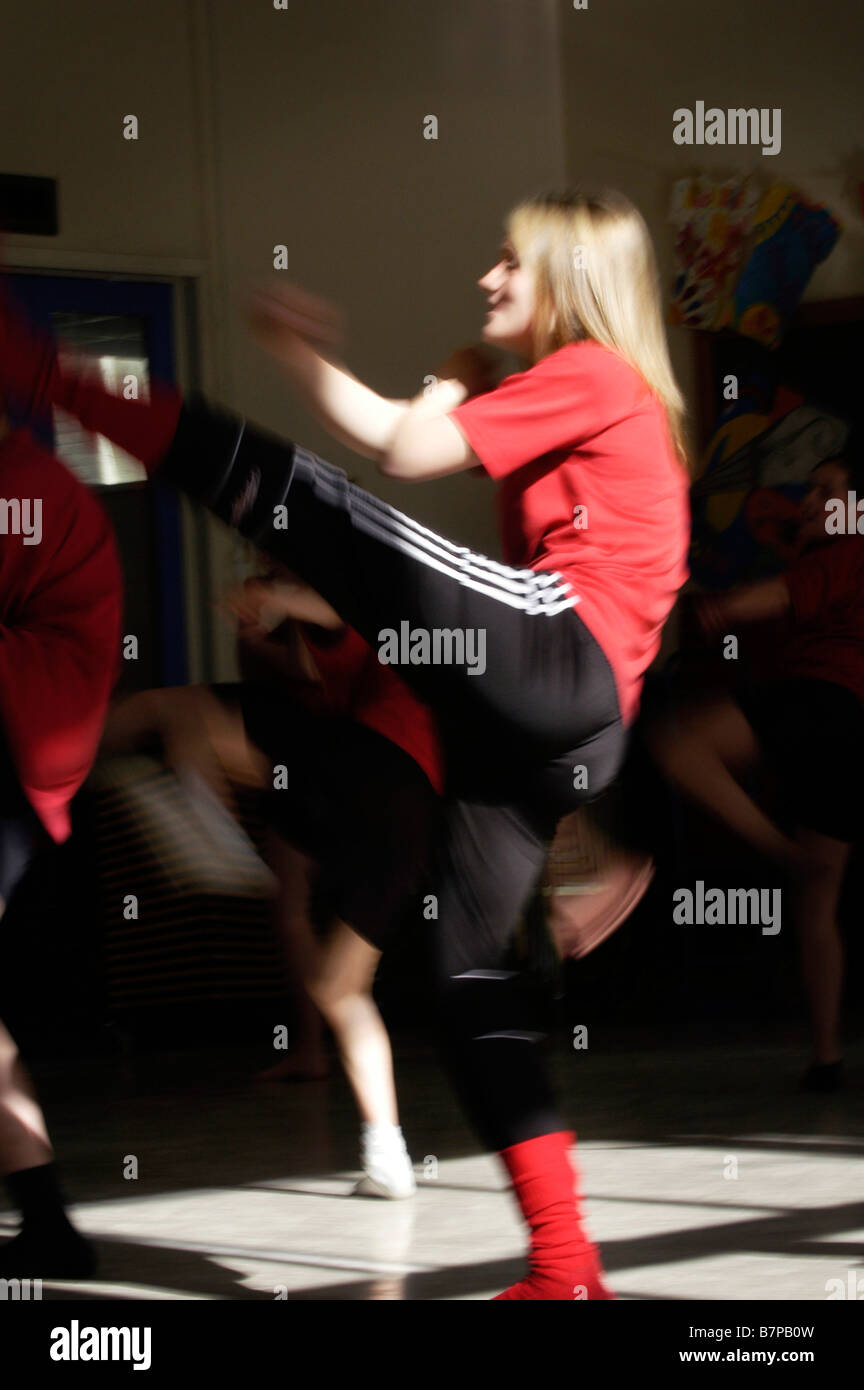 female pupil in secondary school dance lesson Stock Photo - Alamy