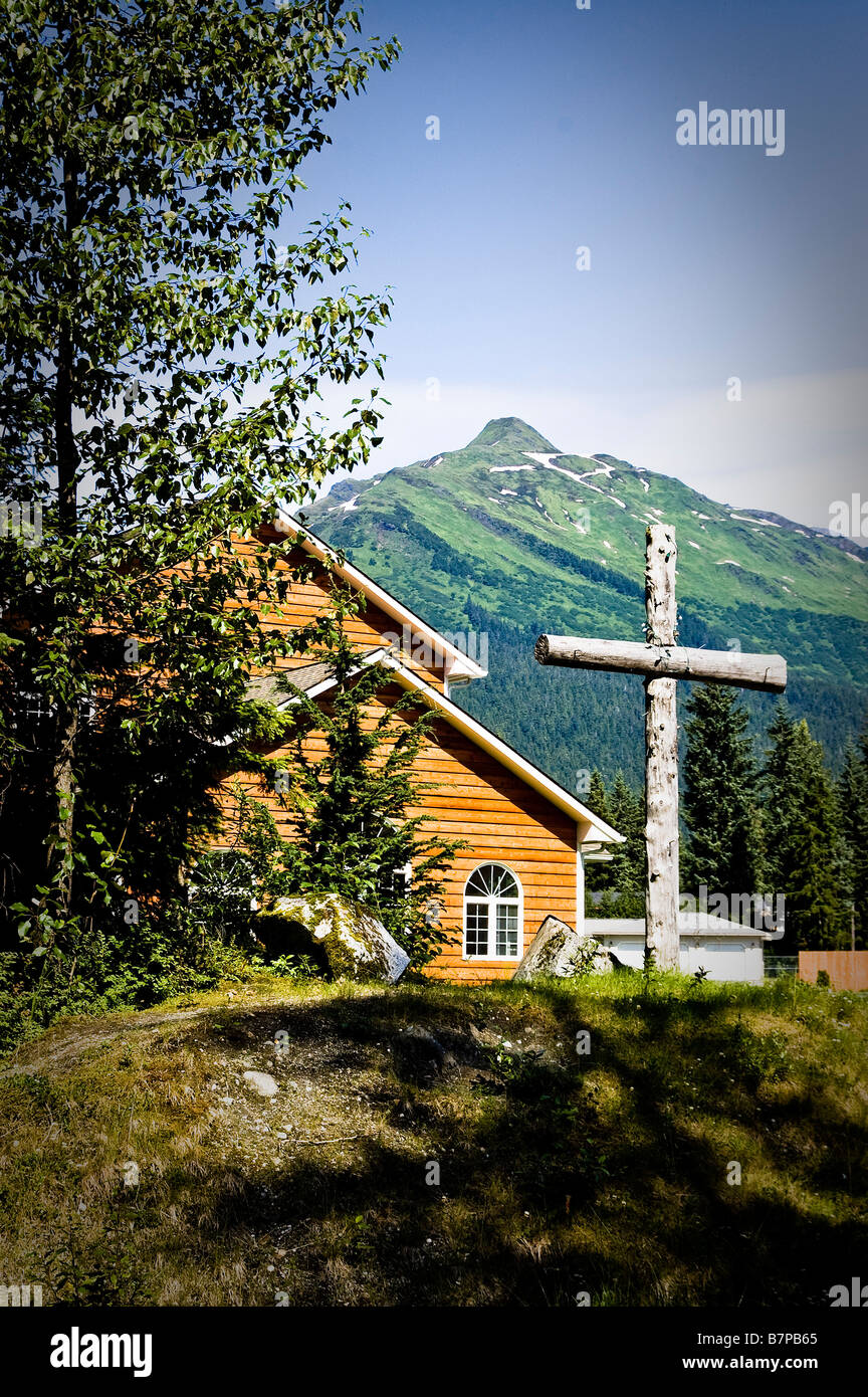 Small wooden church near Juneau, Alaska Stock Photo - Alamy