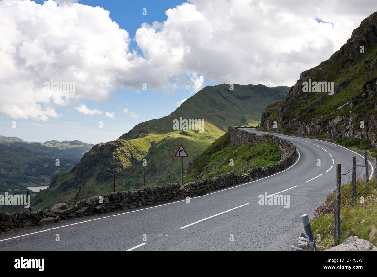 Road in Snowdonia, North Wales Stock Photo - Alamy