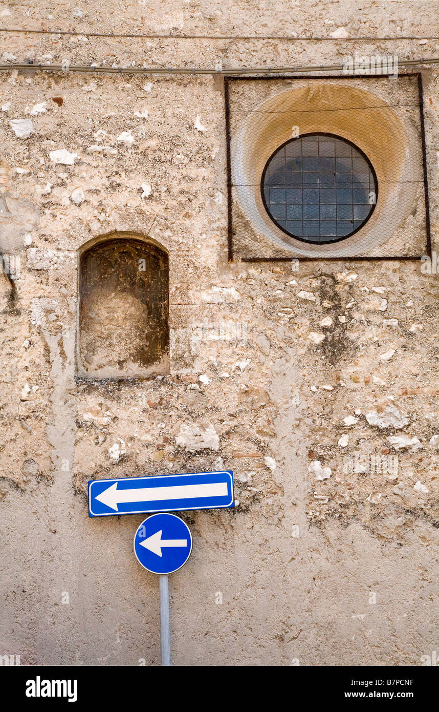One way sign Norcia Italy Stock Photo - Alamy