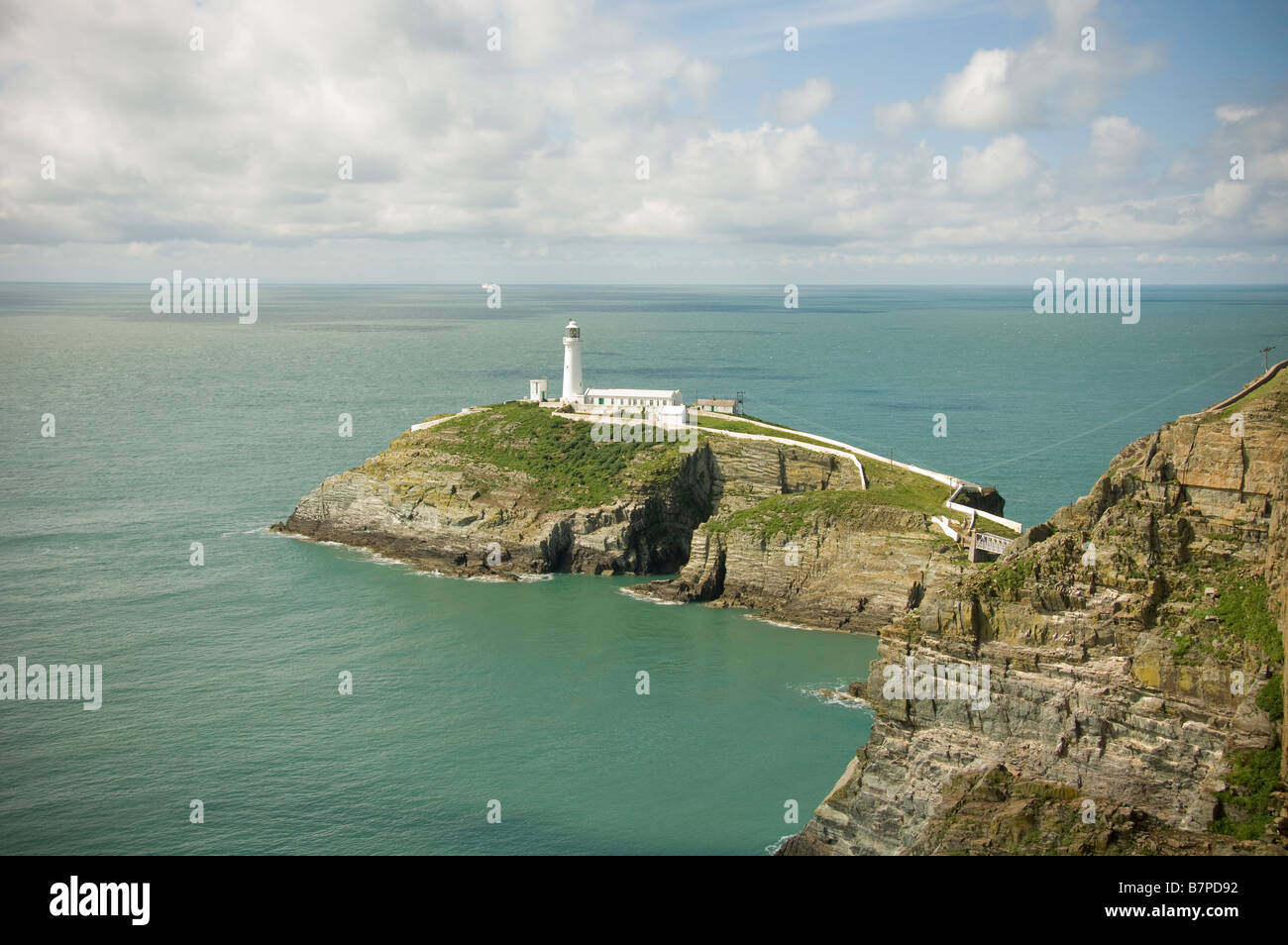 South Stack Island and lighthouse, Holyhead, Isle of Anglesey. UK Stock ...