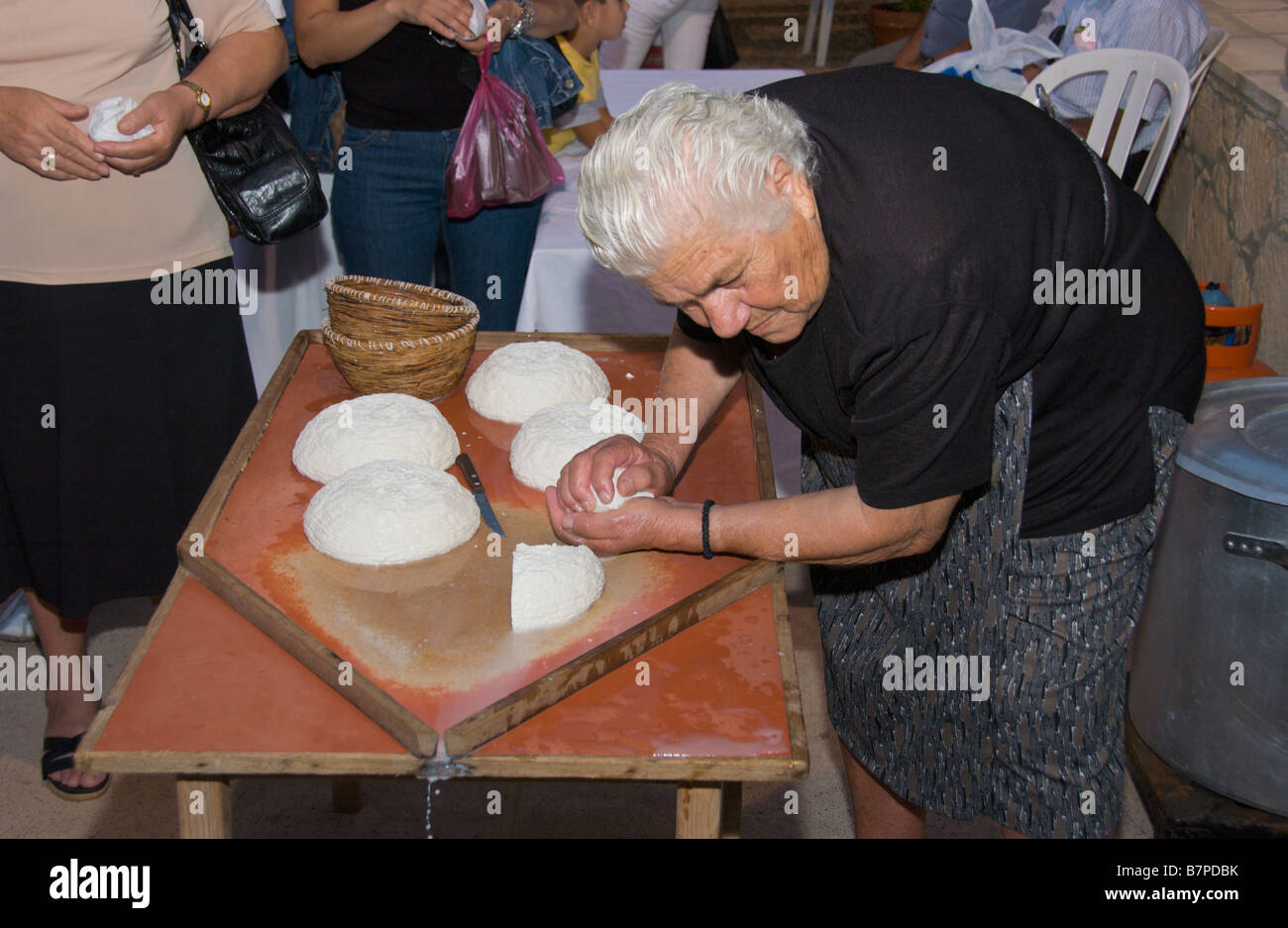 Making halloumi cheese at the 24th Ayia Napa Festival on the Eastern ...