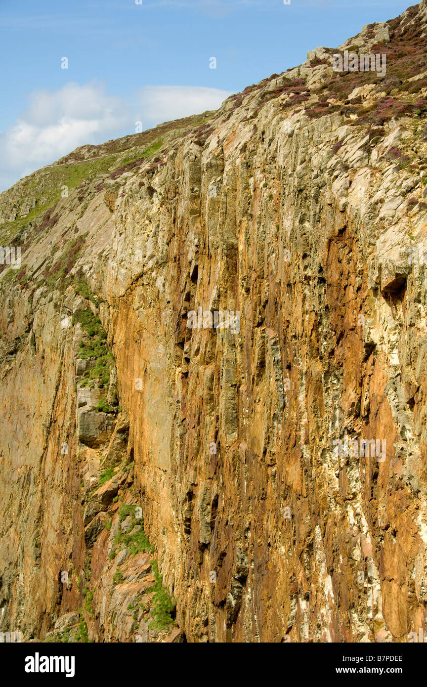 Sheer cliff face, South Stack. Holyhead. Anglesey. Wales. UK Stock ...