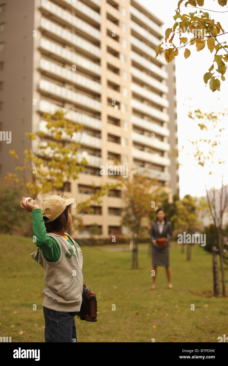 Mother and child playing catch Stock Photo - Alamy
