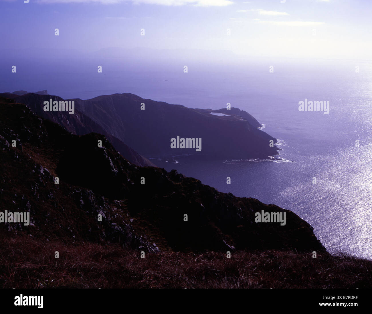 The dramatic cliffs of Slieve League The Amharc Mor near Bunglass ...