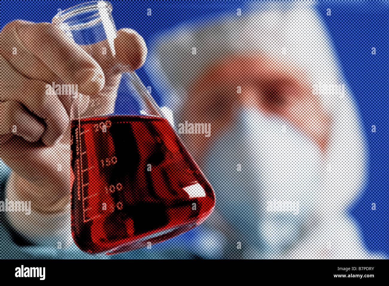 woman doctor examining contents of Erlenmeyer beaker Stock Photo - Alamy
