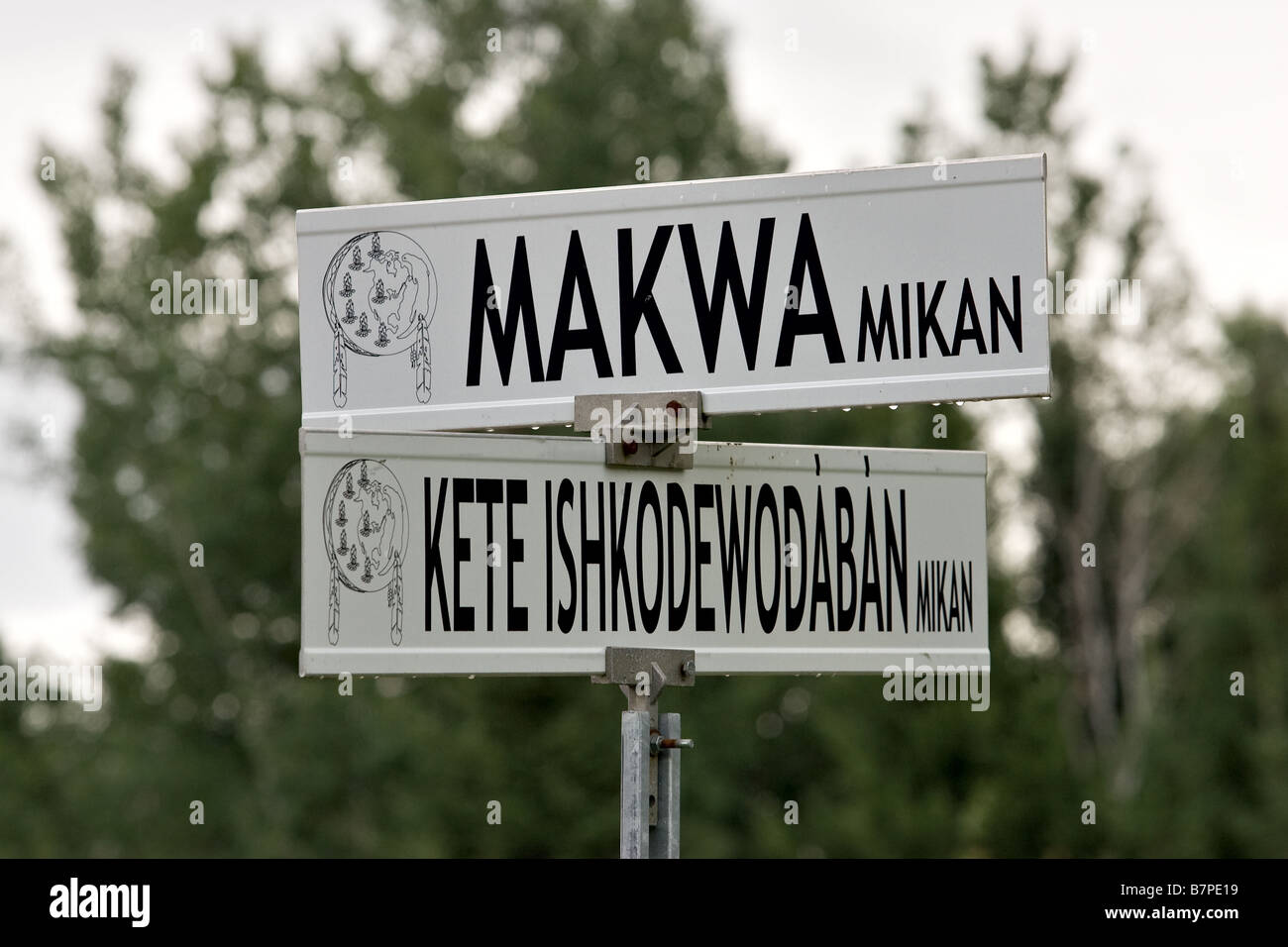 Street signs are pictured in the Kitigan Zibi Algonquin Native reserve ...