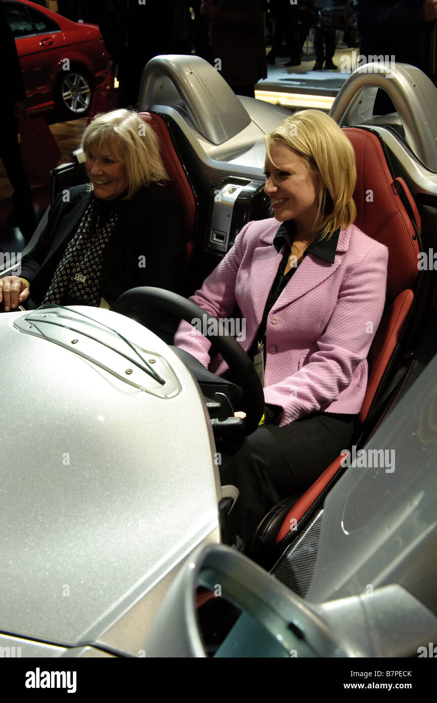 Two women in the Mercedes McLaren SLR Stirling Moss at the 2009 North ...