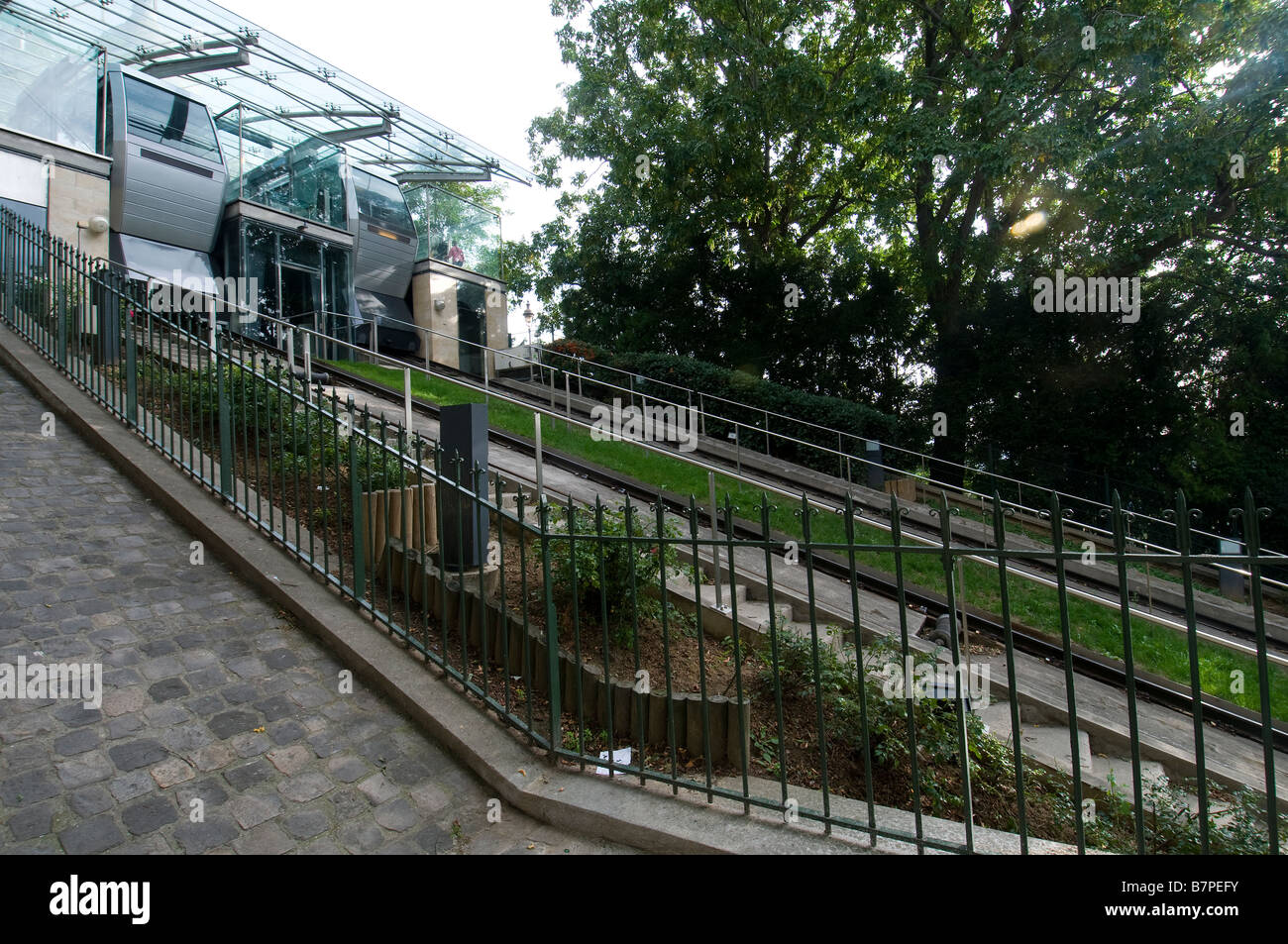 The funicular station in Montmartre, Paris Stock Photo - Alamy