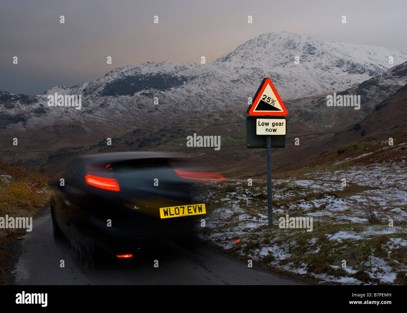 Steep mountain road with car hi-res stock photography and images - Alamy