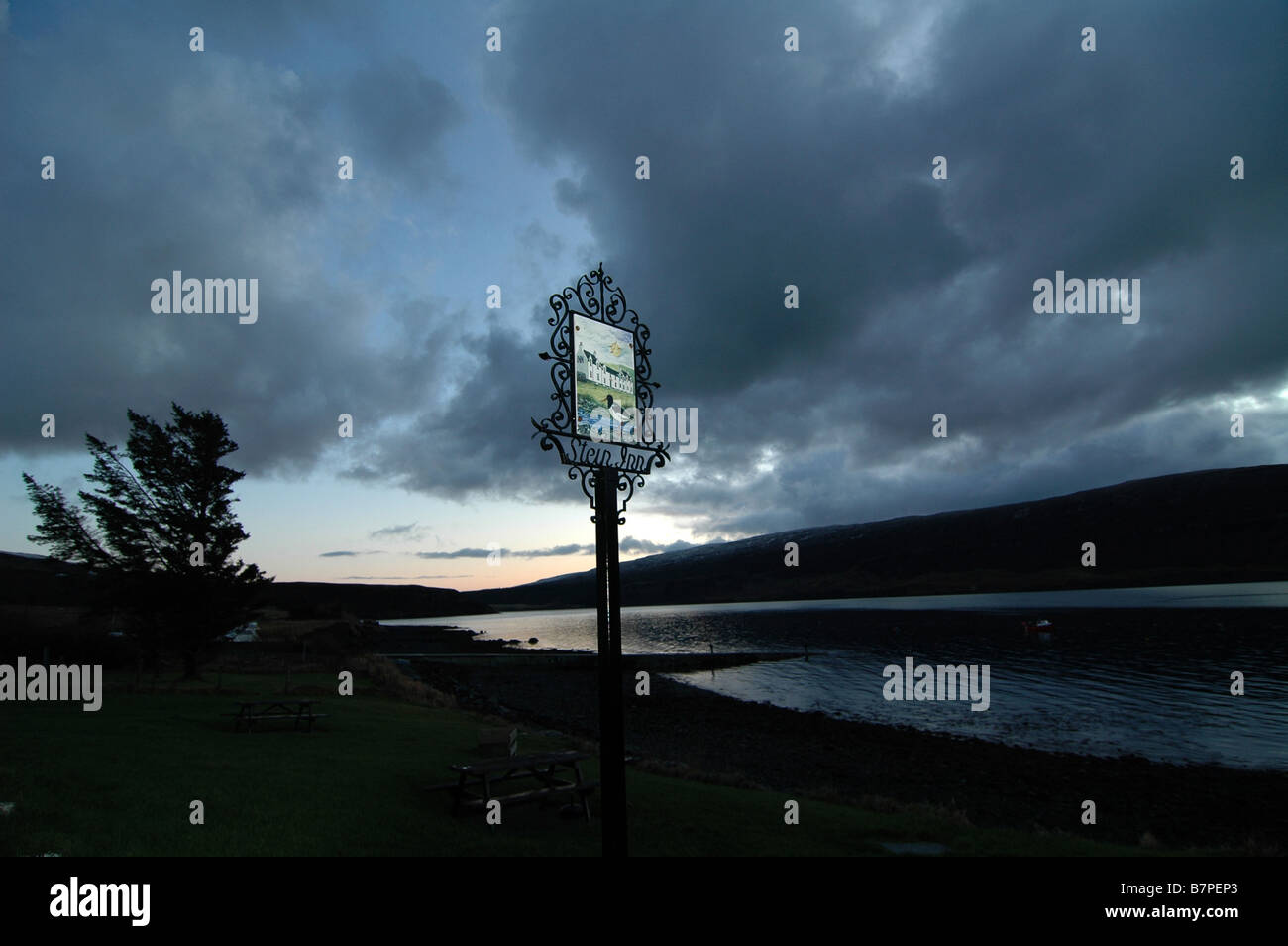 Pub sign outside the Stein Inn, Waternish, Isle of Skye Stock Photo - Alamy