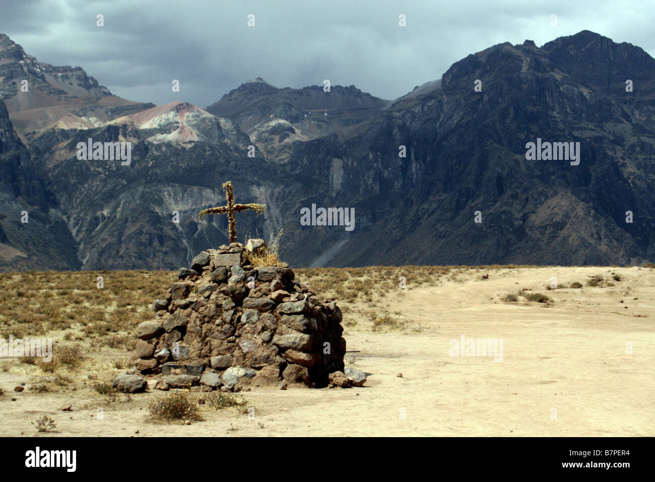 A Shrine at the Colca Canyon, Peru Stock Photo - Alamy