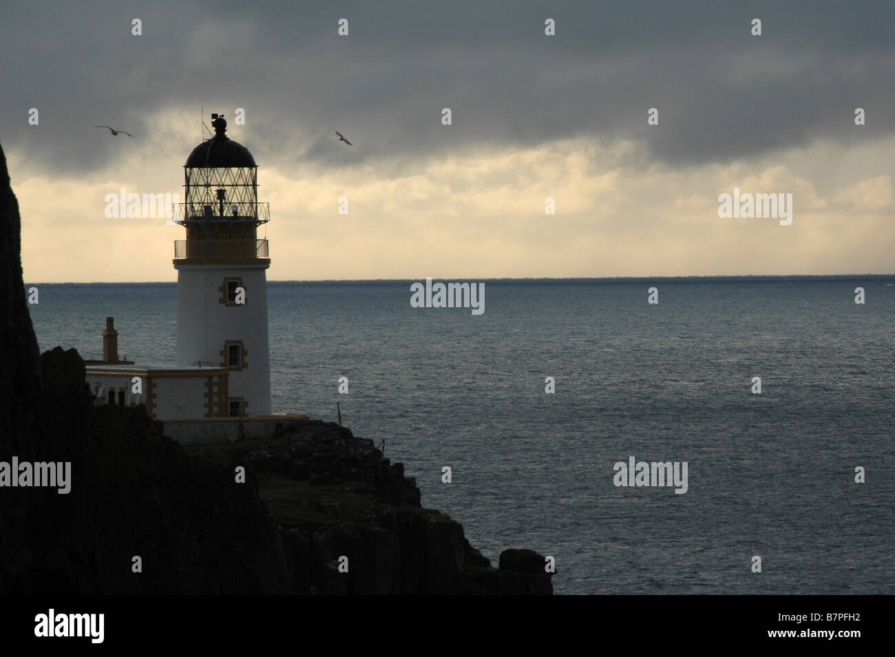 Neist Point Lighthouse at the most Westerly point on the Isle of Skye ...