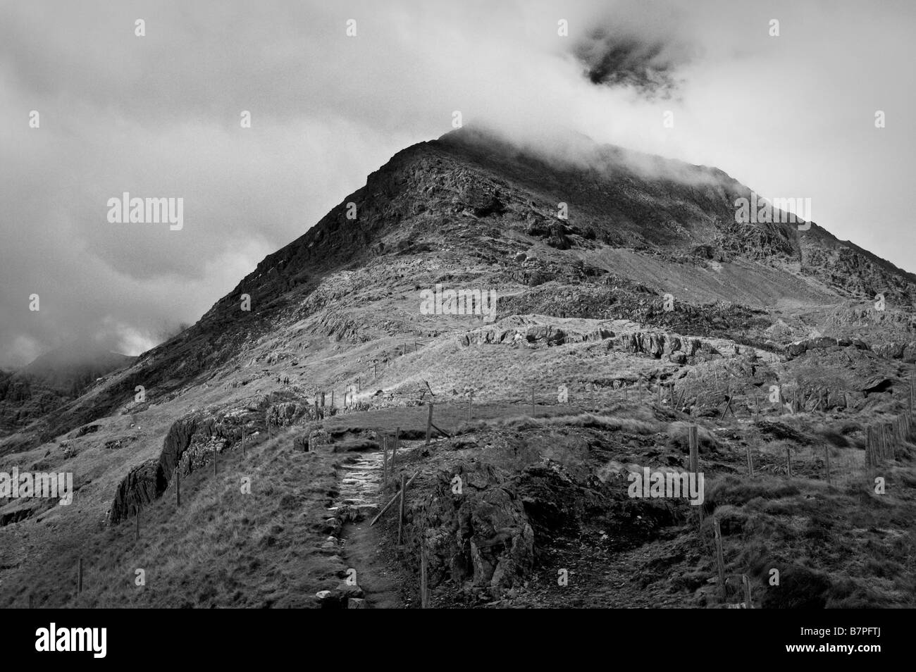 Path leading off Pyg Track up to Crib Goch Snowdonia Wales Stock Photo ...