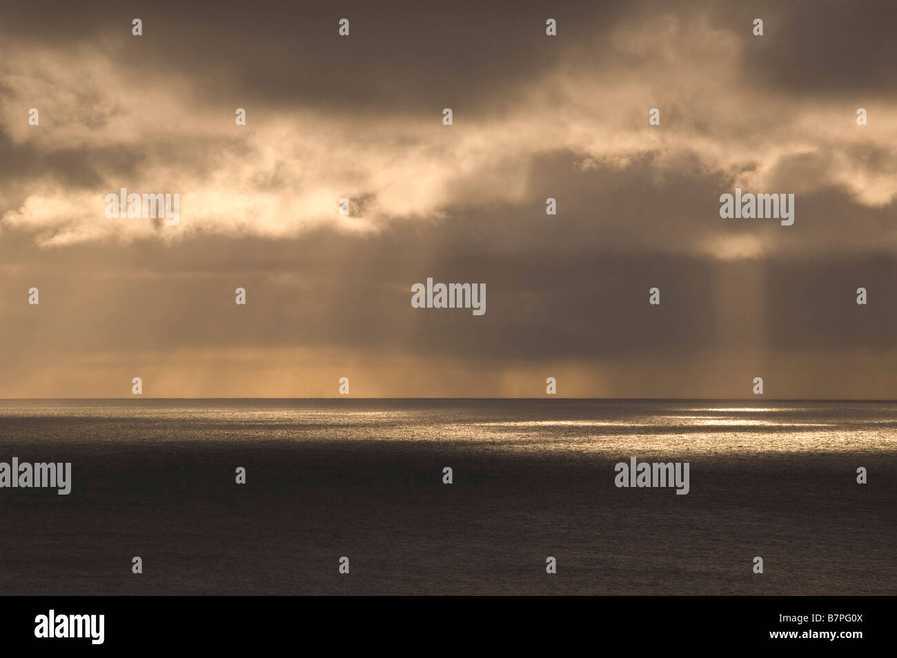 Sun rays on the sea at Neist Point, the most westerley point on Isle of ...