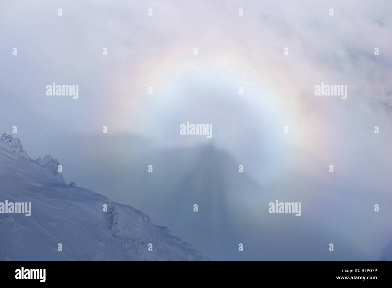 Brocken Spectre atmospheric effect circular rainbow mid air shadow from ...